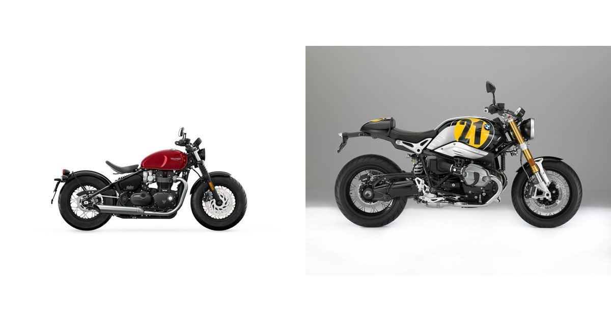 Comparaison des motos Triumph Bonneville Bobber 2023 VS. BMW R nineT 2018