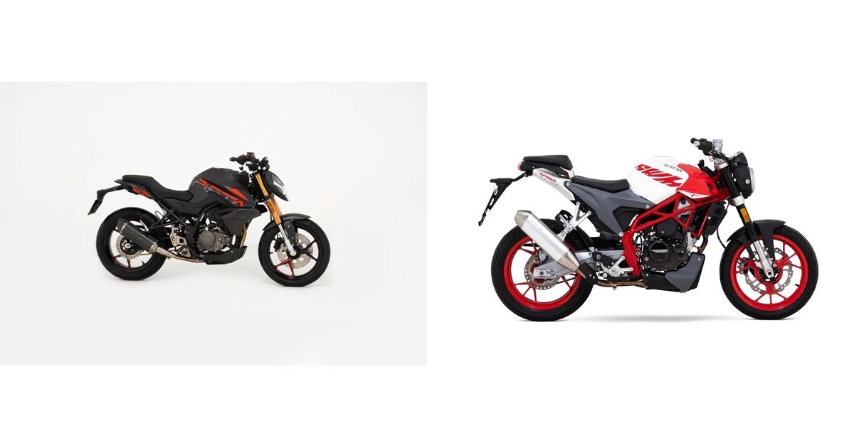 Motorrad Vergleich Online Pista 125 R ABS 2023 vs. SWM Varez 125 2022
