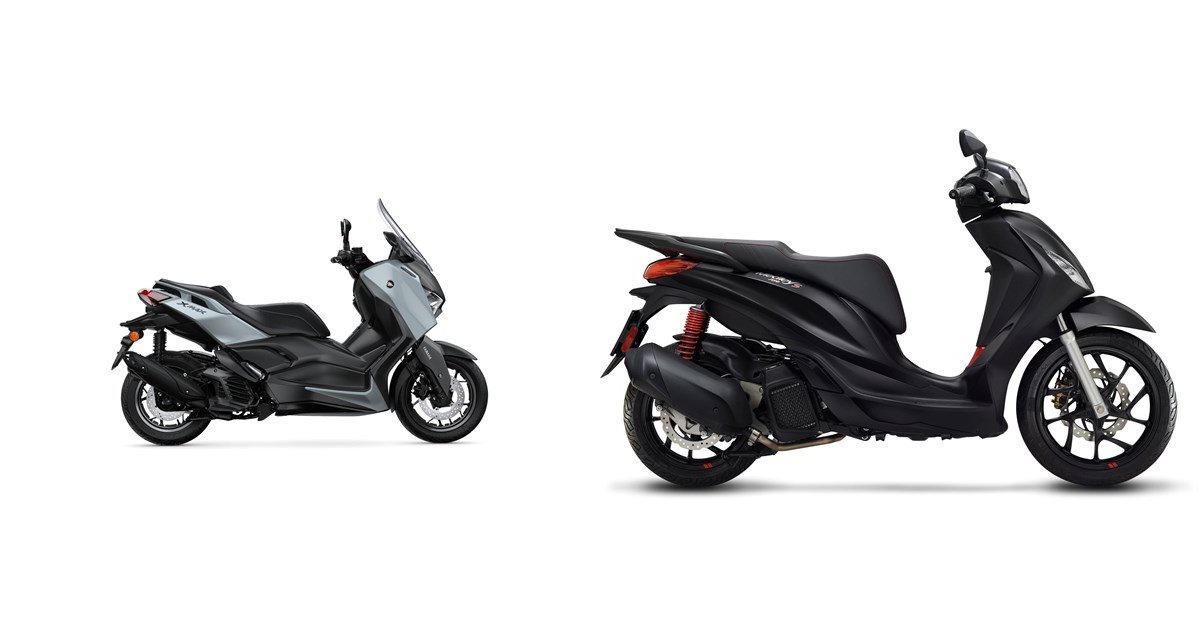 Motorrad Vergleich Yamaha XMAX 125 Tech MAX+ 2025 vs. Piaggio Medley 125 S 2024