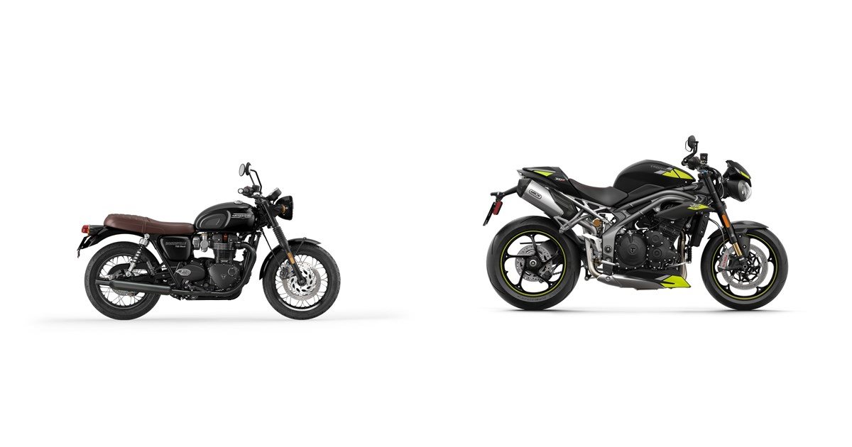Motorrad Vergleich Triumph Bonneville T120 Black 2021 vs. Triumph Speed ...