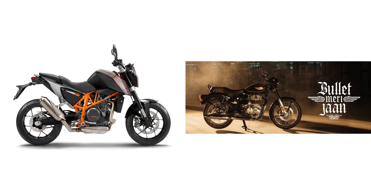 Comparaison des motos KTM 690 Duke 2014 VS. Royal Enfield Bullet 350 2025