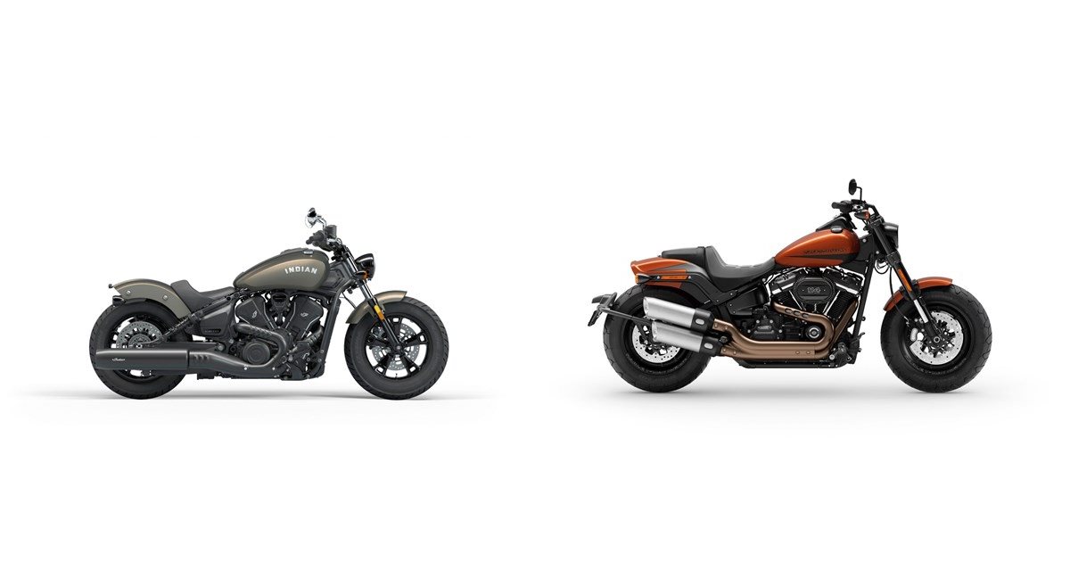 Comparaison des motos Indian Scout Sixty Bobber 2025 VS. Harley-Davidson Softail Fat Bob 114 ...