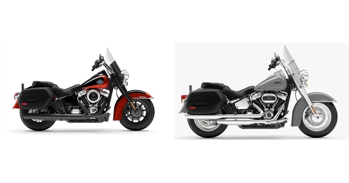 Comparaison des motos Harley-Davidson Softail Heritage Classic FLHC 2025 VS. Harley-Davidson ...
