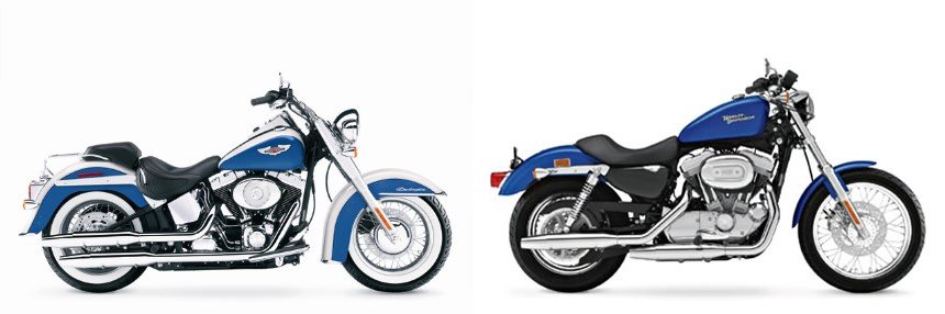 Motorrad Vergleich Harley-Davidson Softail Deluxe FLSTN 2005 vs. Harley ...
