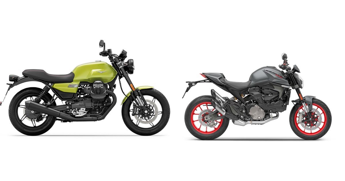 Motorrad Vergleich Moto Guzzi V7 Sport 2025 vs. Ducati Monster + 2025
