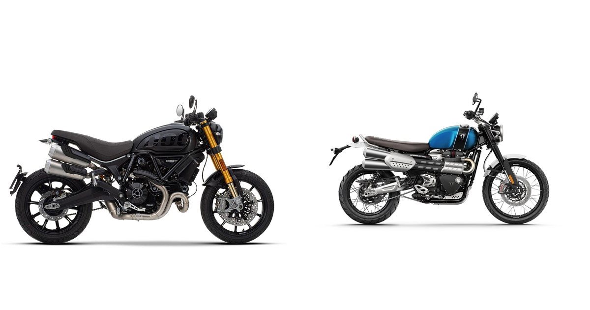 Comparaison des motos Ducati Scrambler 1100 Sport PRO 2023 VS. Triumph ...