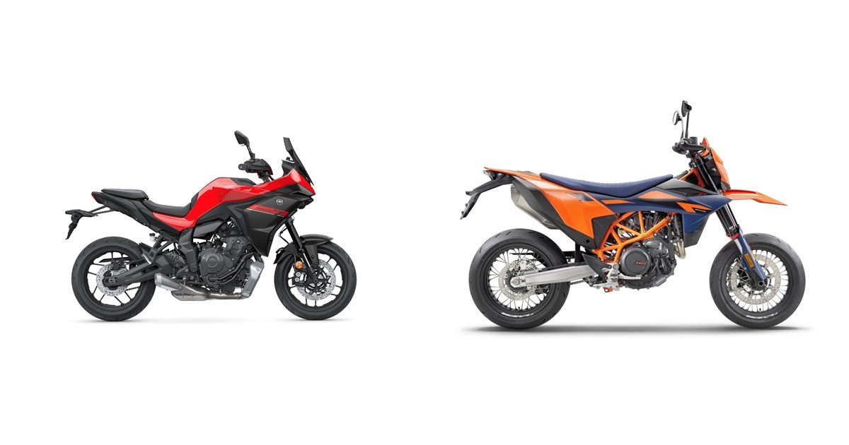 Comparaison des motos Yamaha Tracer 7 2025 VS. KTM 690 SMC R 2026