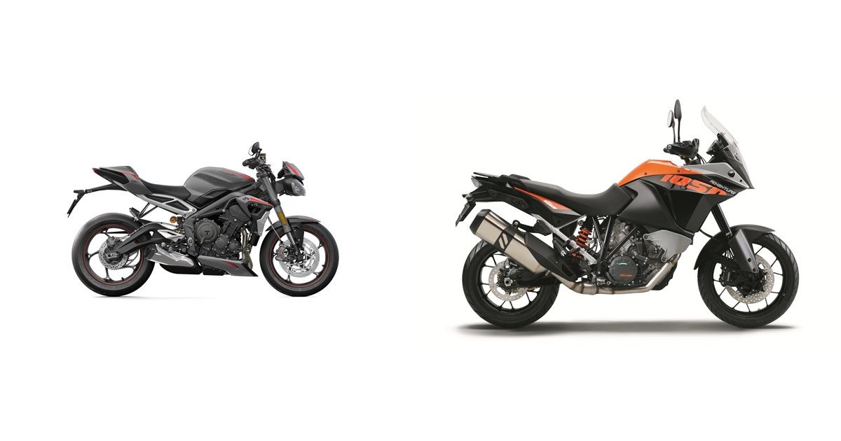 Motorrad Vergleich Triumph Street Triple 765 RS 2021 vs. KTM 1050 ...