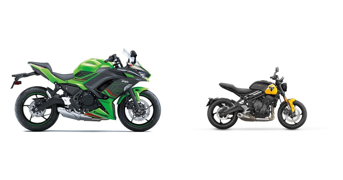 Motorrad Vergleich Kawasaki Ninja 650 2023 vs. Triumph Trident 660 2025