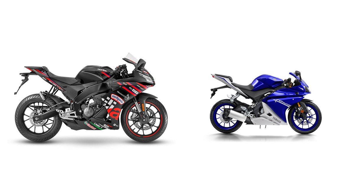 Motorrad Vergleich Aprilia RS 125 GP Replica 2025 vs. Yamaha R125 2017