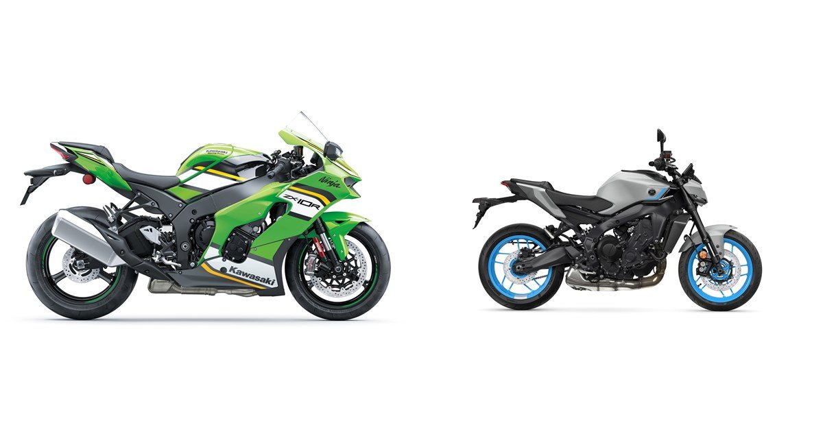 Motorrad Vergleich Kawasaki Ninja ZX-10R 2025 vs. Yamaha MT-09 2025