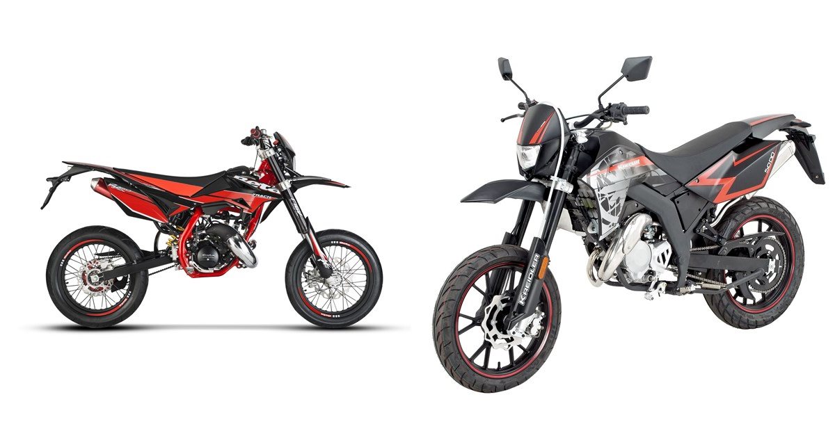 Motorrad Vergleich Beta RR 50 Motard Track 2018 vs. Kreidler Supermoto ...