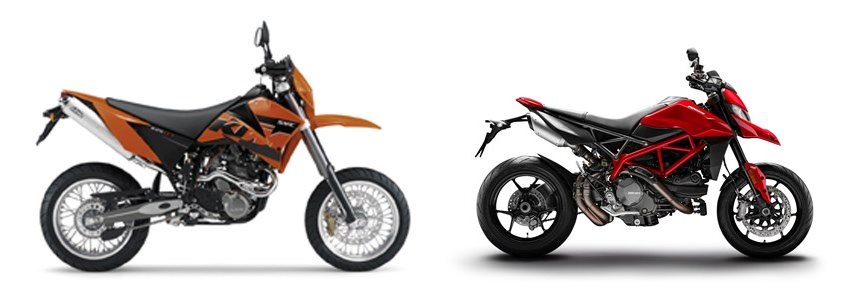 Motorrad Vergleich KTM 625 SMC 2006 vs. Ducati Hypermotard 950 2020