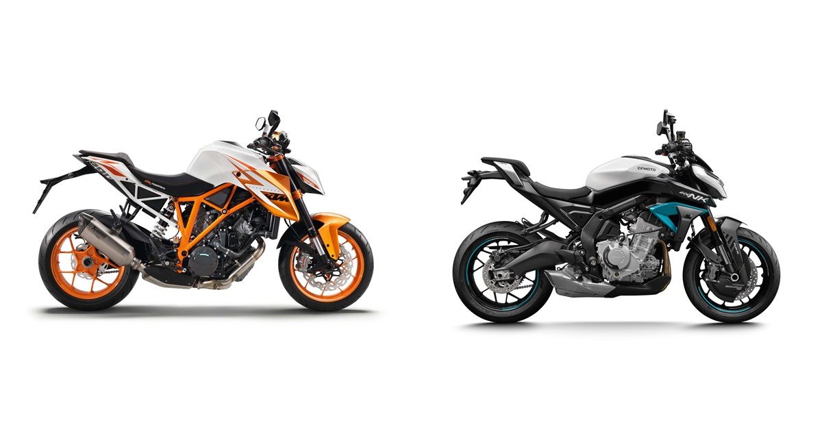 Motorrad Vergleich KTM 1290 Super Duke R 2016 vs. CFMOTO 675NK 2025