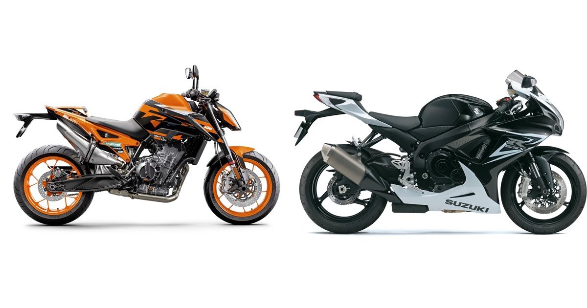 Motorrad Vergleich KTM 890 Duke GP 2023 vs. Suzuki GSX-R 600 2015