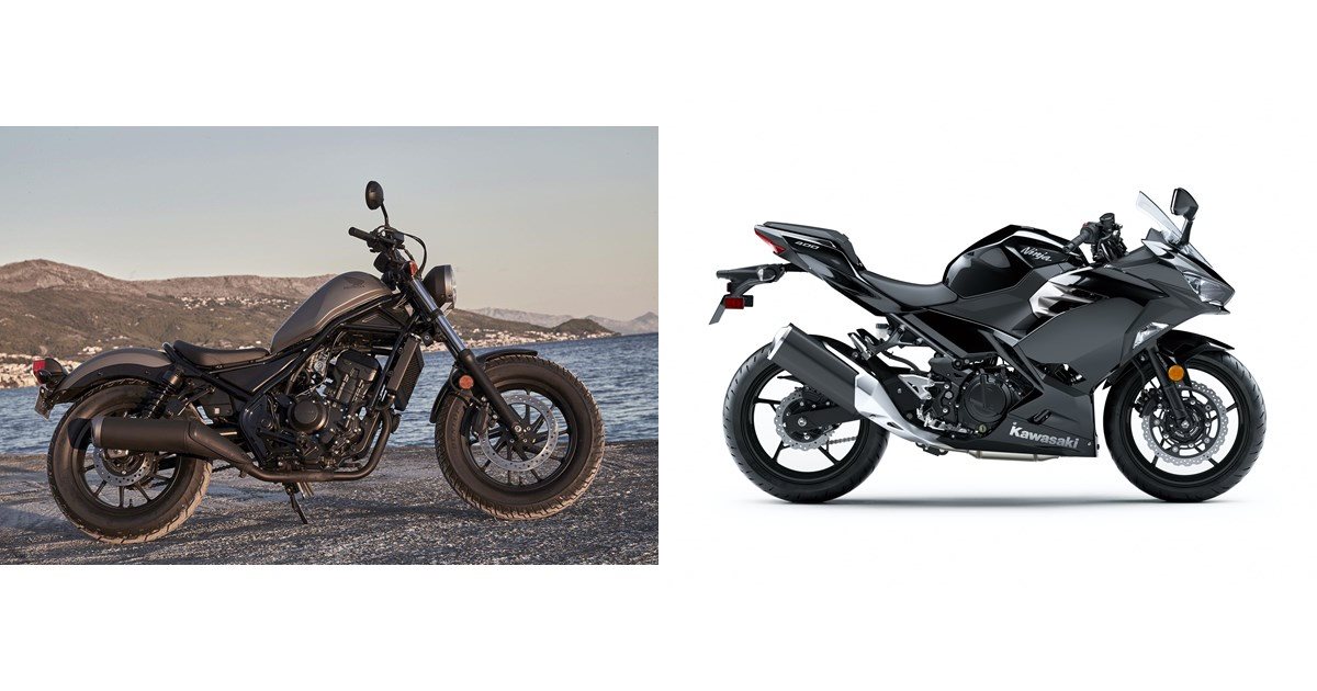 Motorrad Vergleich Honda CMX500 Rebel 2019 vs. Kawasaki Ninja 400 2018