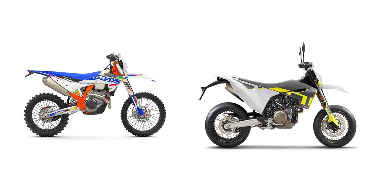 Motorrad Vergleich KTM 500 EXC-F SIX DAYS 2026 vs. Husqvarna 701 ...