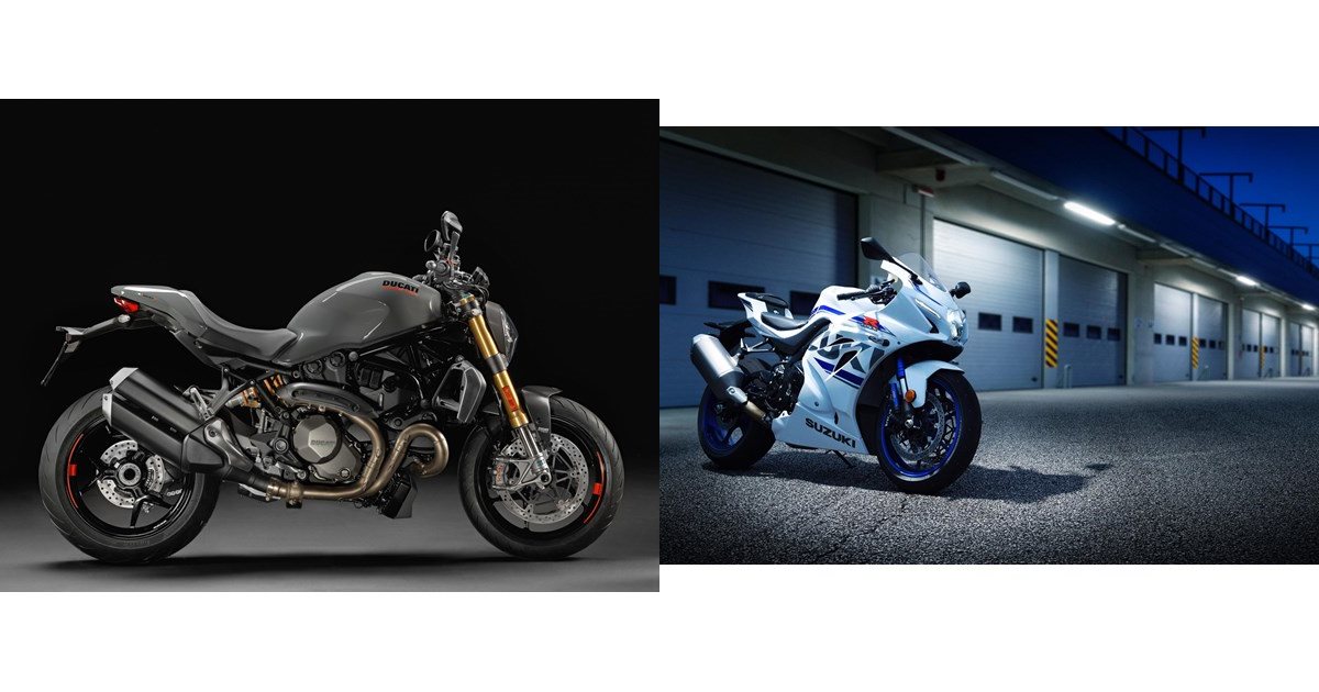 Motorrad Vergleich Ducati Monster 1200 S 2018 vs. Suzuki GSX-R 1000 R 2019