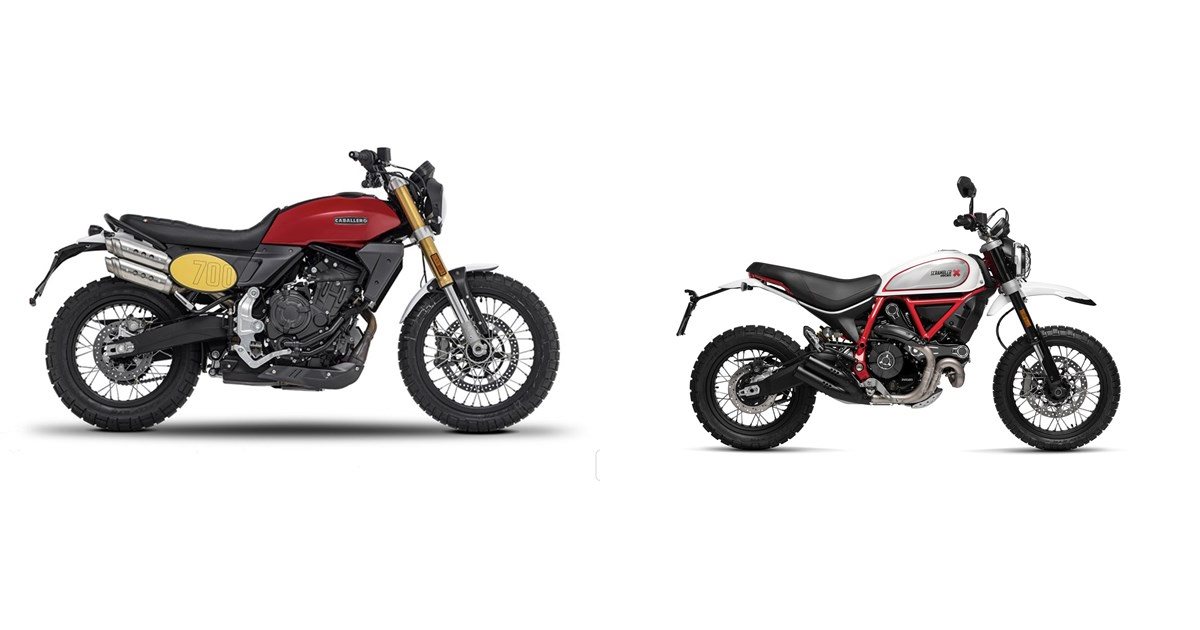 Comparaison des motos Fantic Scrambler 700 2025 VS. Ducati Scrambler ...