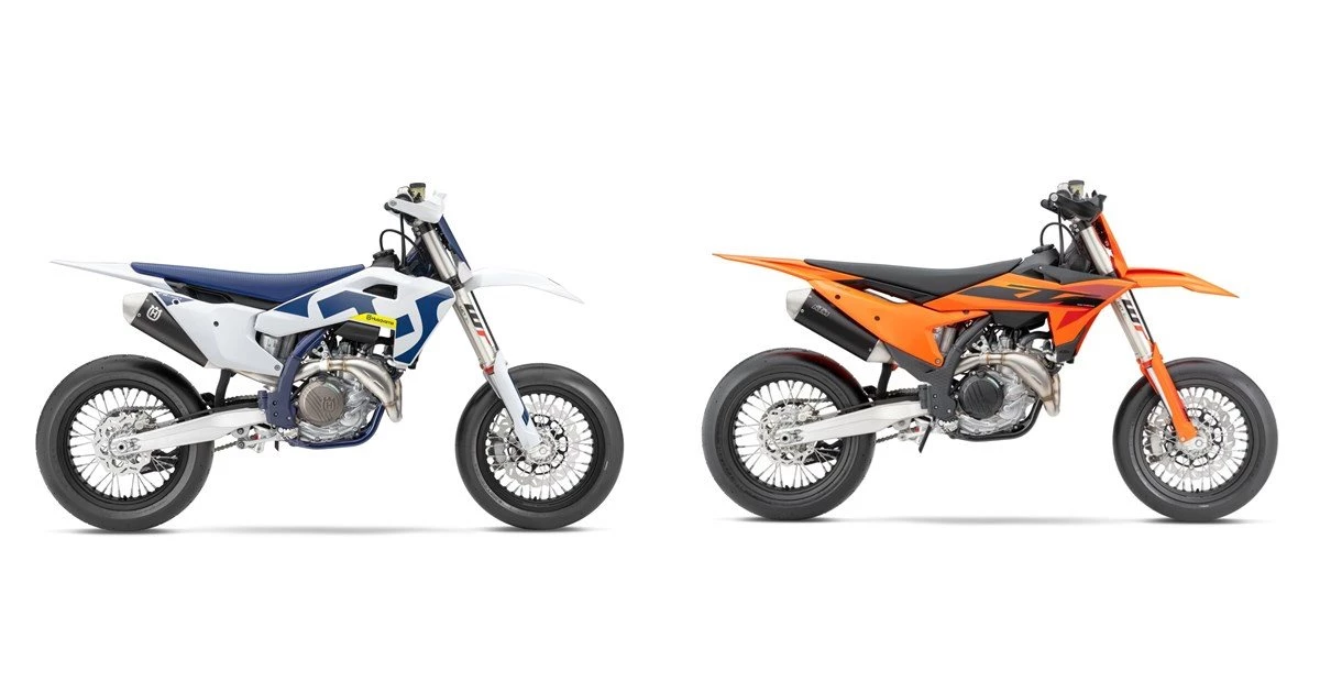 Motorrad Vergleich Husqvarna FS 450 2026 vs. KTM 450 SMR 2025