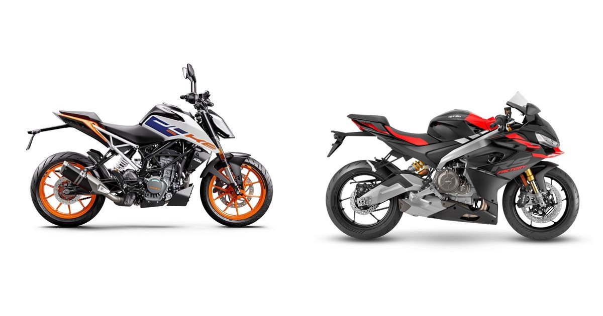 Motorrad Vergleich KTM 125 Duke 2023 vs. Aprilia RS 660 Factory 2025
