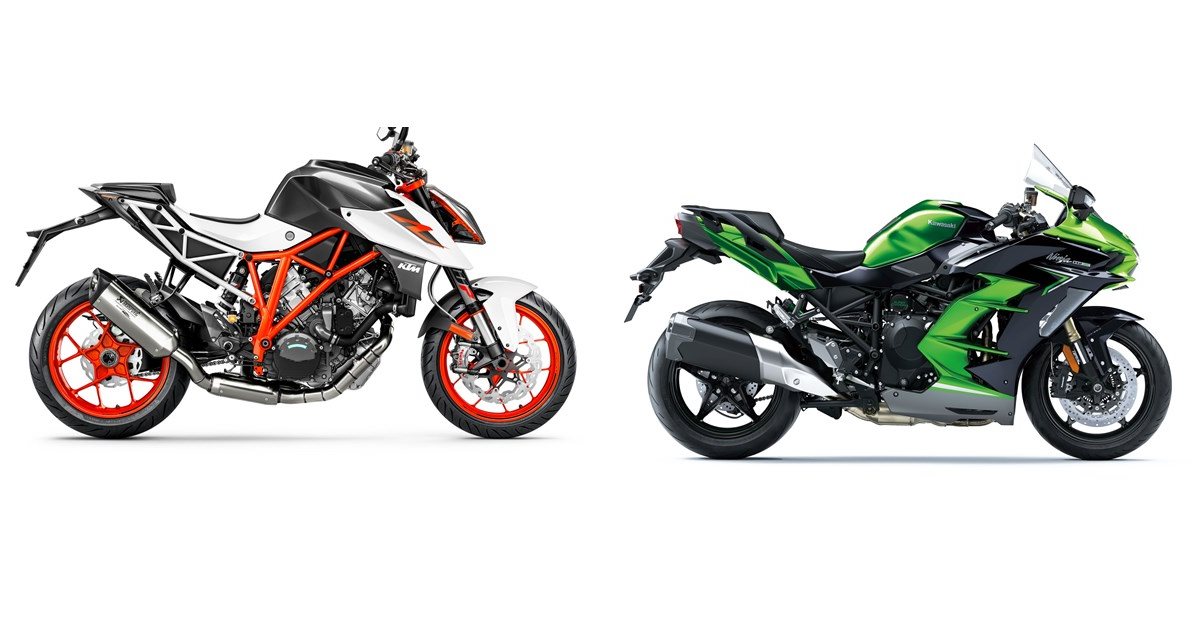 Motorrad Vergleich KTM 1290 Super Duke R 2018 vs. Kawasaki Ninja H2 SX 2022