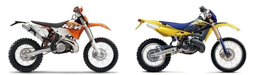Motorrad Vergleich KTM 250 EXC 2010 vs. Husqvarna WR 250 2006