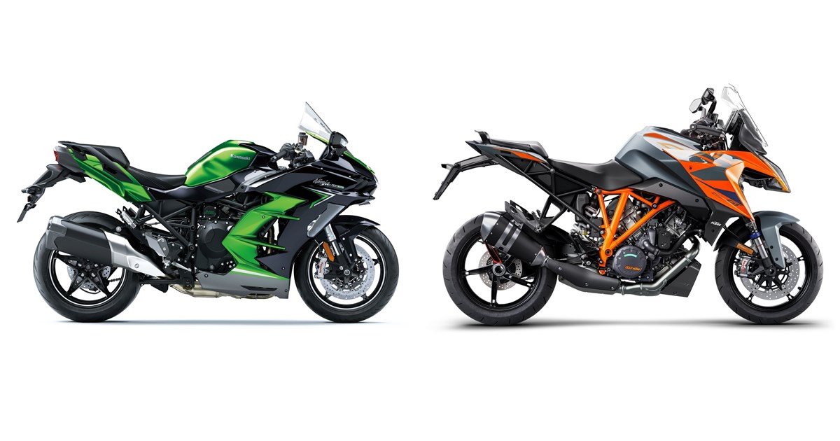 Motorrad Vergleich Kawasaki Ninja H2 SX SE 2022 vs. KTM 1290 Super Duke ...