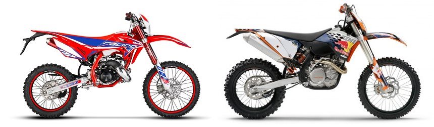 Motorrad Vergleich Beta RR 50 Racing 2020 vs. KTM 530 EXC 2010
