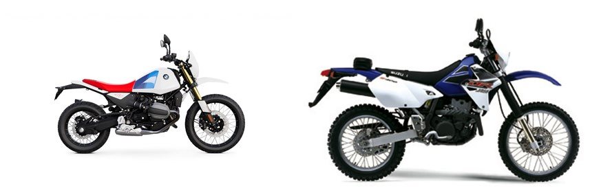 Motorrad Vergleich BMW R 12 G/S 2025 vs. Suzuki DR-Z 400 S 2005