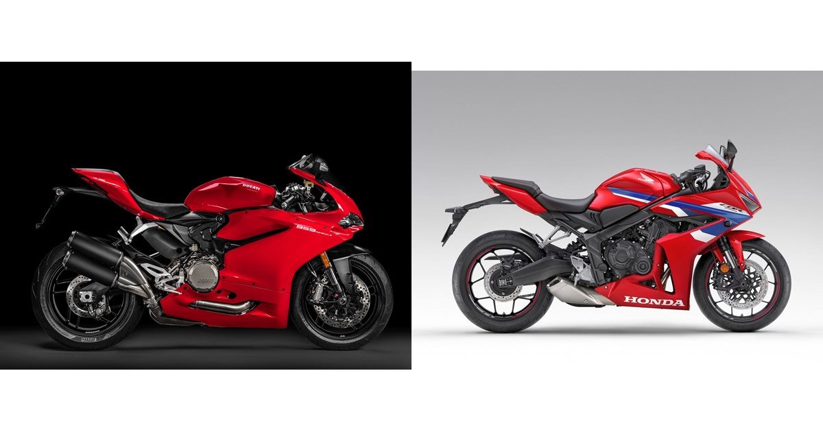 Motorrad Vergleich Ducati 959 Panigale 2018 vs. Honda CBR650R 2024