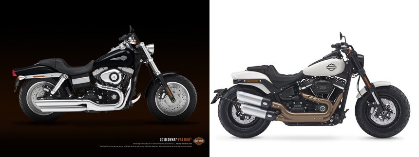 Harley-Davidson Dyna Fat Bob FXDF 2010 vs Harley-Davidson Softail Fat ...