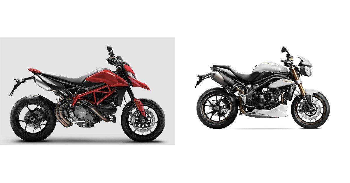 Motorrad Vergleich Ducati Hypermotard 950 2024 vs. Triumph Speed Triple ...