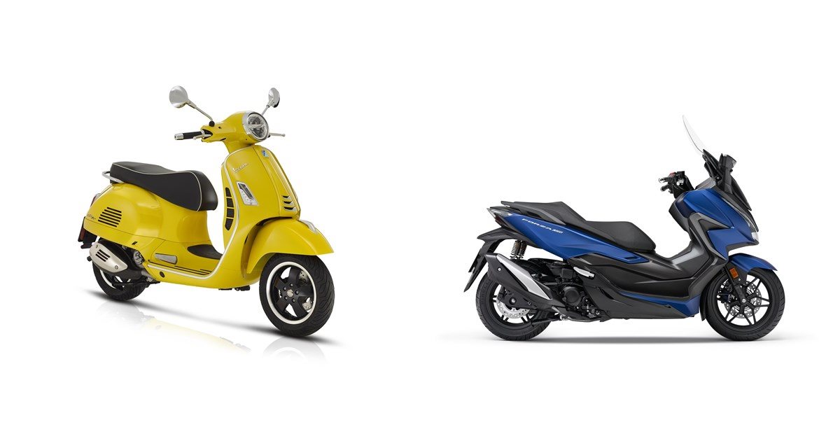 Vespa GTS 300 hpe Super 2019 vs Honda Forza 350 2022
