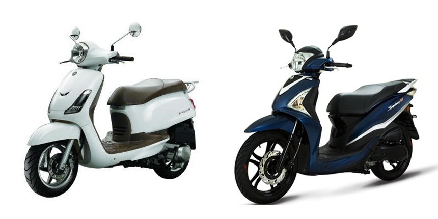 Motorrad Vergleich Sym Fiddle II 125 2010 vs. Sym Symphony ST 125 2022
