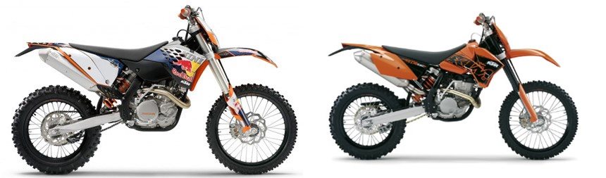 KTM 450 EXC 2010 vs KTM 250 EXC-F 2007
