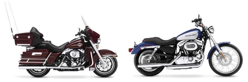 Harley-Davidson Electra Glide Classic FLHTC 2005 vs Harley-Davidson ...