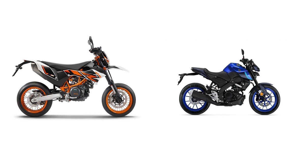 KTM 690 SMC R 2017 vs Yamaha MT-125 2023