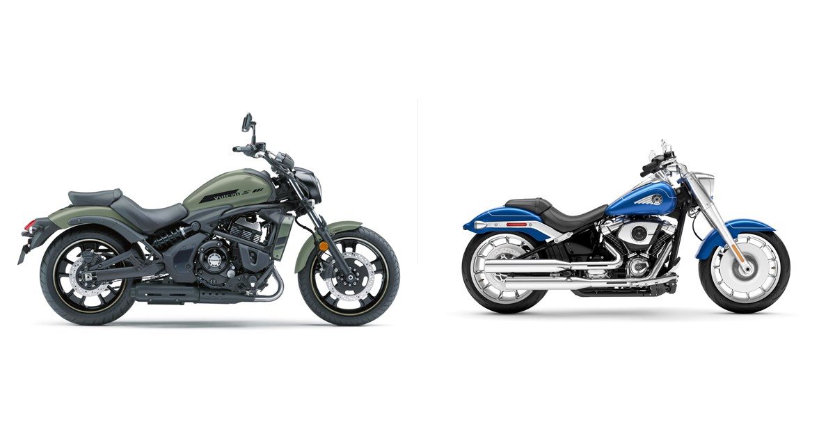 Motorrad Vergleich Kawasaki Vulcan S 2024 vs. Harley-Davidson Fat Boy ...