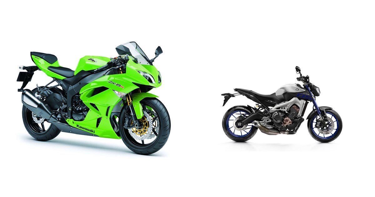 Kawasaki Ninja ZX-6R 2014 vs Yamaha MT-09 2015