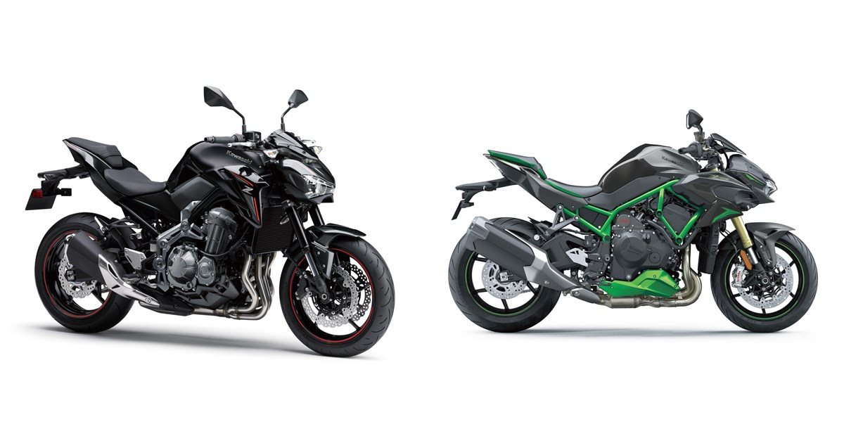 Motorrad Vergleich Kawasaki Z900 70kW 2018 vs. Kawasaki Z H2 SE 2024