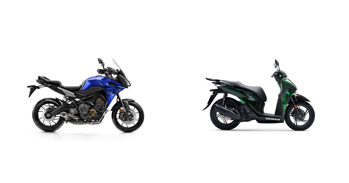 Confronto tra moto Yamaha Tracer 900 2017 VS. Honda SH125i 2025