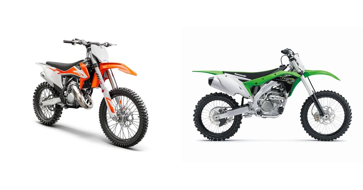 Motorrad Vergleich KTM 125 SX 2020 vs. Kawasaki KX250F 2019