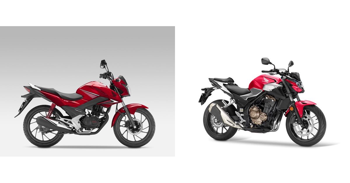 Confronto tra moto Honda CB125F 2017 VS. Honda CB500F 2019