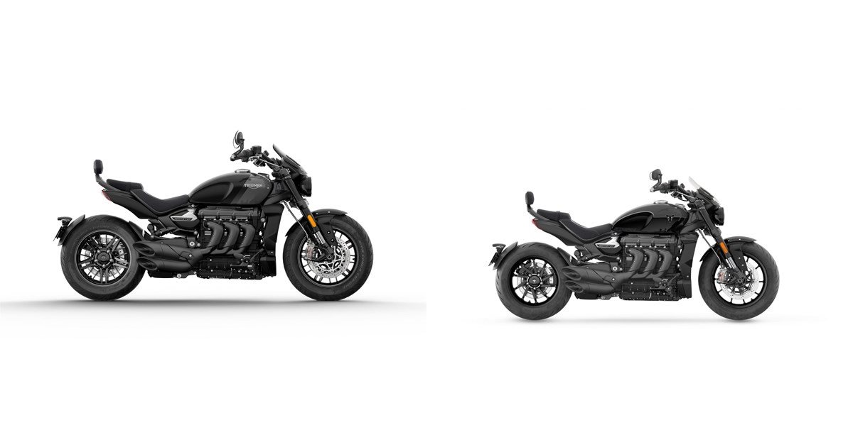 Motorrad Vergleich Triumph Rocket 3 GT Triple Black 2021 vs. Triumph ...