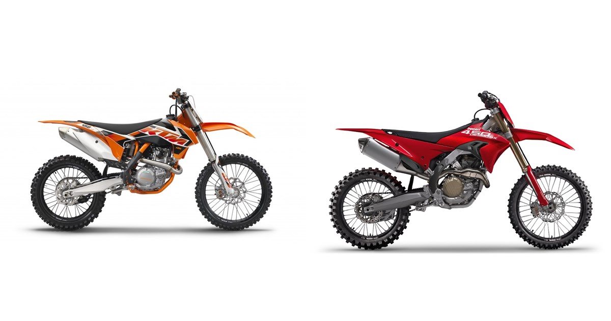 Motorrad Vergleich KTM 450 SX-F 2015 vs. Ducati Desmo450 MX 2025