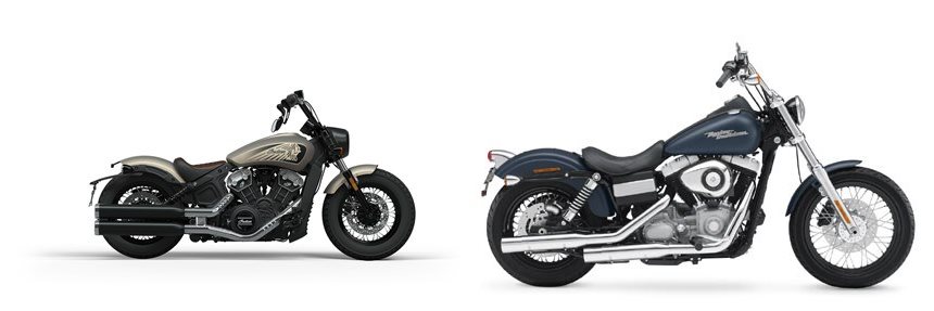 Indian Scout Bobber Twenty 2022 vs Harley-Davidson Dyna Street Bob FXDB ...