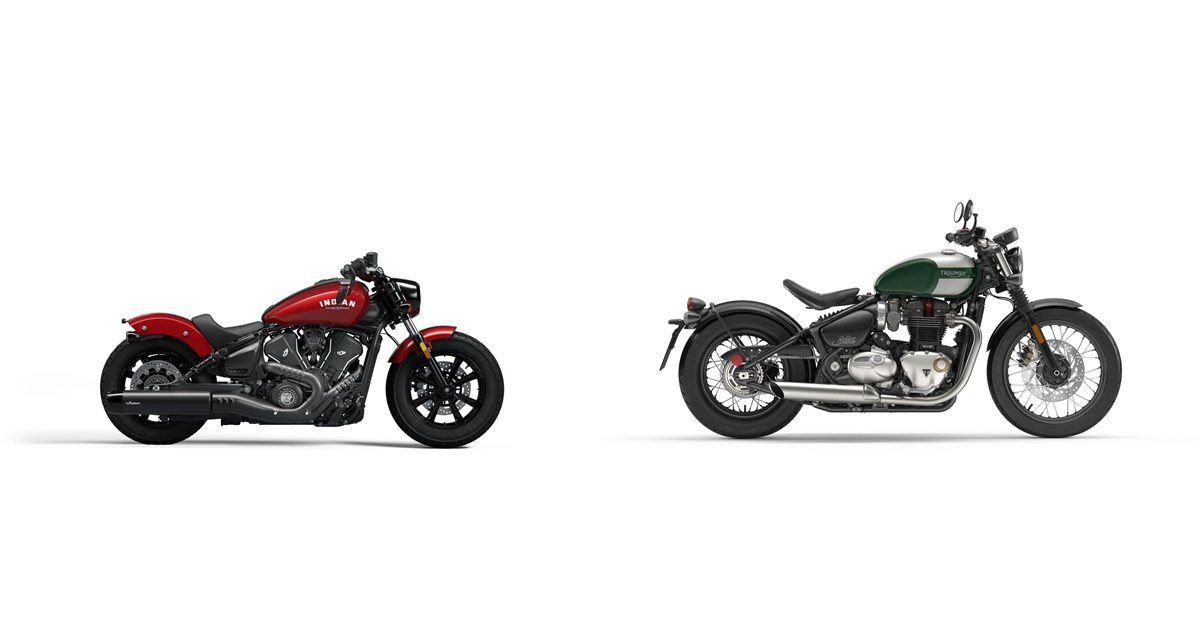 Comparaison des motos Indian Scout Bobber 2025 VS. Triumph Bonneville ...