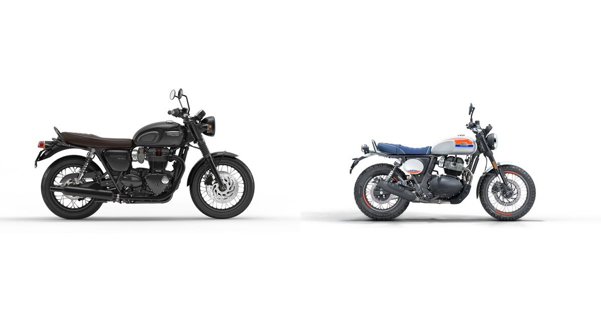 Motorrad Vergleich Triumph Bonneville T120 Black 2019 vs. Royal Enfield ...