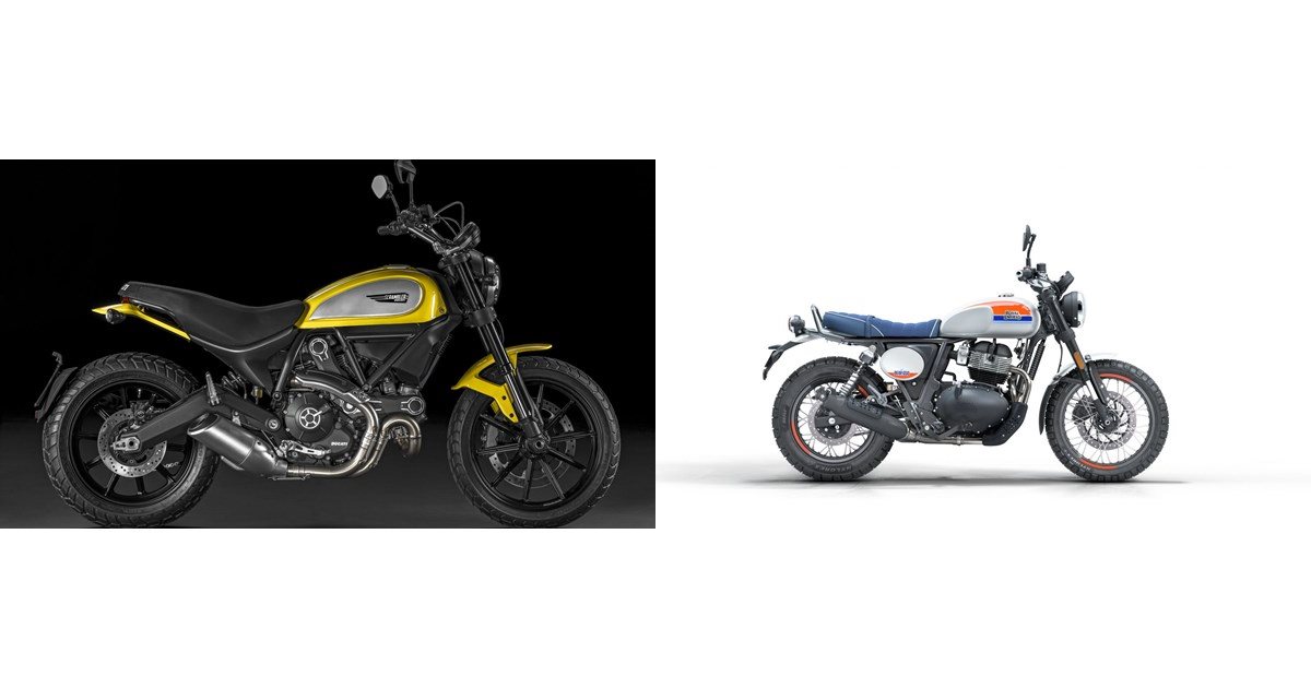 Motorrad Vergleich Ducati Scrambler Icon 2016 vs. Royal Enfield Bear ...